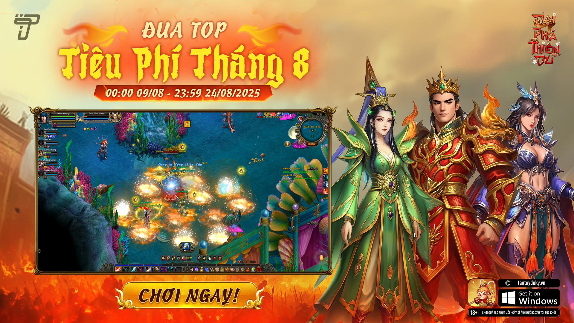 Đua Top Tiêu Phí tPoint Tháng 8 | Đại Phá Thiên Du